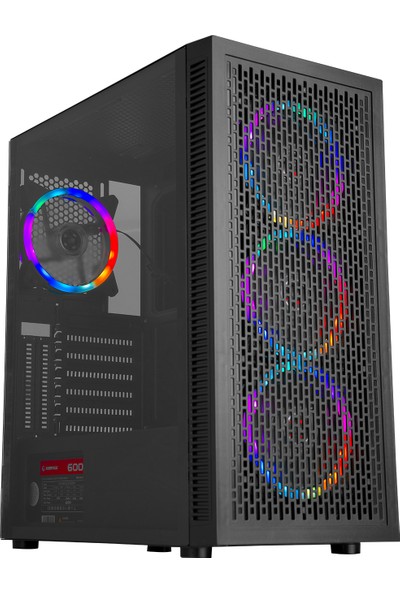 Rampage Platıno 12CM Rainbow Fanlı 600W 80 Plus Bronze Temper Camlı Mesh Panel Oyuncu Kasası Rampage Platıno 12CM Rainbow Fanlı 600W 80 Plus Bronze Temper Camlı Mesh Panel Oyuncu Kasası