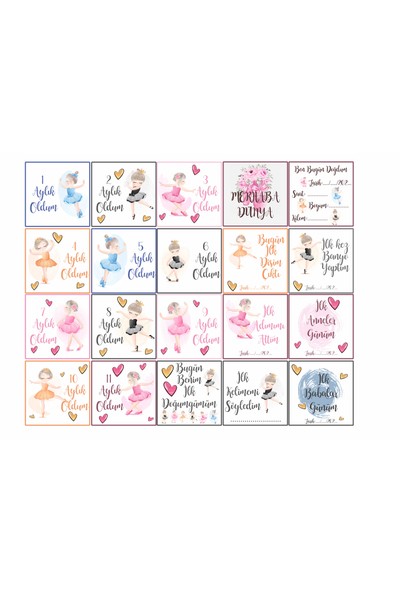 Markarizma Yenidoğan Bebek Aylık Fotoğraf Çekim Anı Kartı