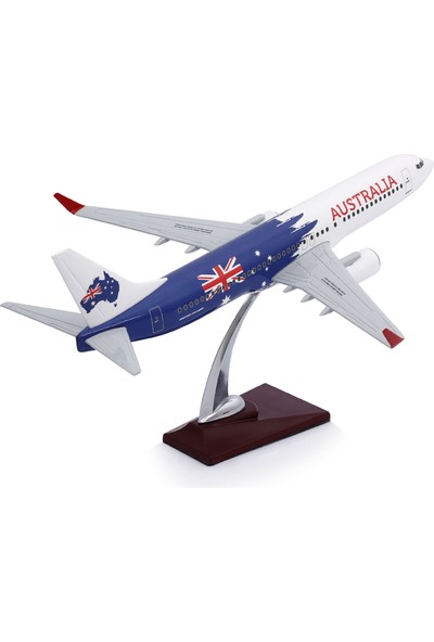 Zekupp 1:100 Boeing 737-800 Avustralya Tasarımlı Uçak Maketi, 1/100 Ölçek Havacılık Meraklıları Için Hediye, Koleksiyoner Hediyesi