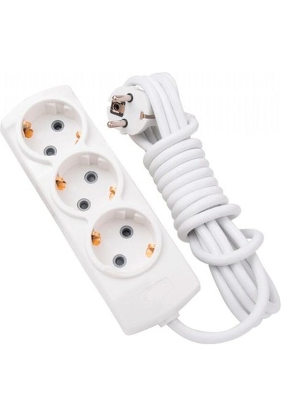 Tunç 2 mt 3'lü Priz Topraklı Uzatma Kablosu