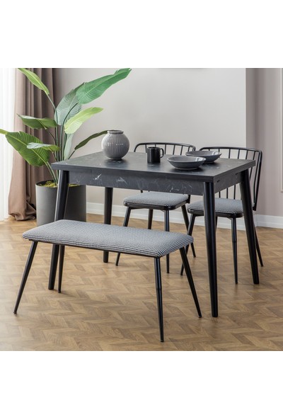 Eymense Tivat 2 Sandalyeli Benchli Mutfak Masa Takımı