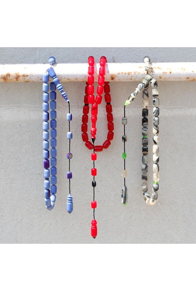 Tesbihcibaba Üç Al Bir Öde-Sıkma Kehribar Tesbih Seti