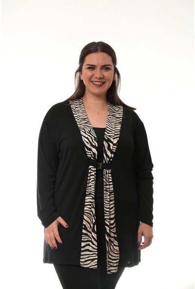Işıltı fashion Zebra Detaylı Siyah Renkli Önden Klipsli Hırka Işıltı fashion Zebra Detaylı Siyah Renkli Önden Klipsli Hırka