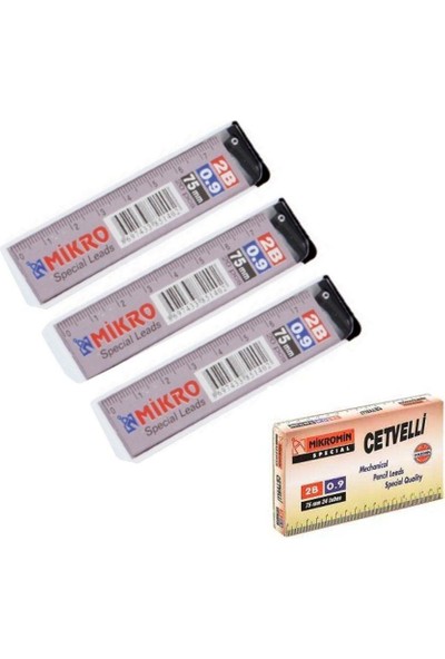 Mikro Min 0.9 mm Cetvelli Kalem Ucu 75 mm Mikro Uç 3 Adet