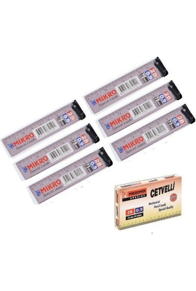 Mikro Min 0.9 mm Cetvelli Kalem Ucu 75 mm Mikro Uç 6 Adet