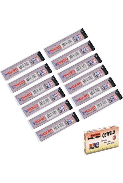 Mikro Min 0.9 mm Cetvelli Kalem Ucu 75 mm Mikro Uç 12 Adet