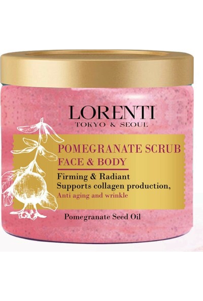 Lorenti Nar Özlü Sıkılaştırıcı ve Aydınlatıcı Yüz ve Vücut Peeling 500 ml Lorenti Nar Özlü Sıkılaştırıcı ve Aydınlatıcı Yüz ve Vücut Peeling 500 ml