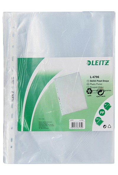 Leitz Poşet Dosya 100’LÜ A4 Şeffaf Buzlu 4796