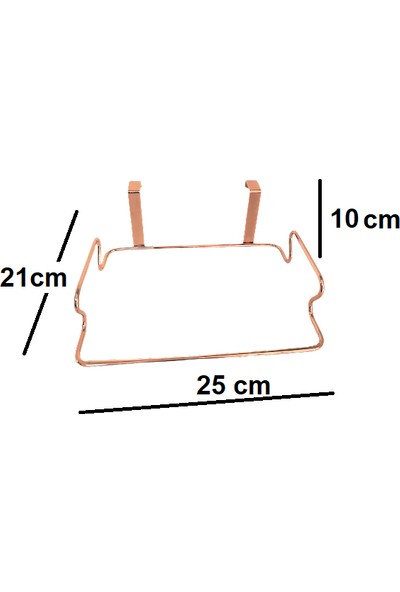 Almital Mobilya Aksesuarlari Bakır Renk, Lüks Çöp Poşeti Tutucu, Dolap Kapağına Asılabilen Metal Poşetlik, Organizer