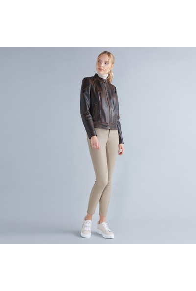 Desa Roisin Kadın Deri Stretch Pantolon