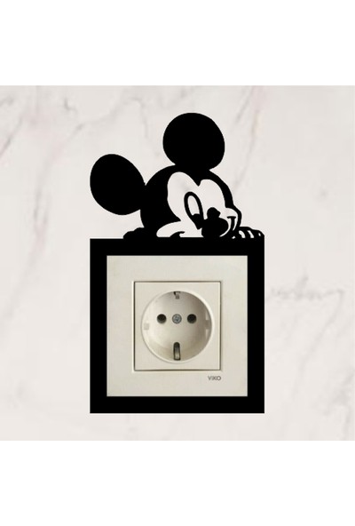 Şehrin Hediyecisi Mickey Maus Ahşap Dekoratif Priz Çerçevesi