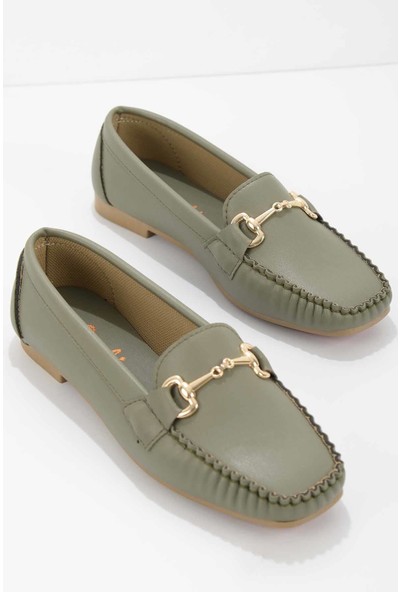 Bambi Yeşil Kadın Loafer Ayakkabı K01542166209