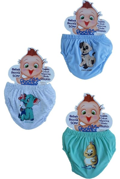 Poopes Pundikids 3'lü Alıştırma Külodu Poopes Pundikids 3'lü Alıştırma Külodu