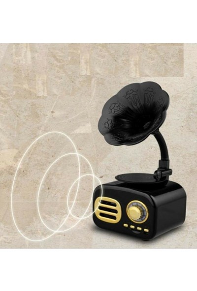 Torima Taşınabilir Nostaljik Kablosuz Ses Gramafon Tasarımlı Bombası Extra Bass Bluetooth Hoparlör Siyah FT05 Torima Taşınabilir Nostaljik Kablosuz Ses Gramafon Tasarımlı Bombası Extra Bass Bluetooth Hoparlör Siyah FT05