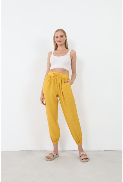 Foremia Keten Salaş Pantolon-Hardal