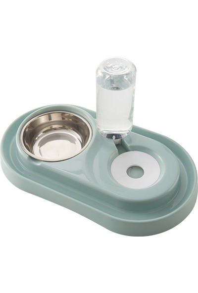 Miko Pet Mikopet Gw-11 Otomatik Su Hazneli Mama ve Su Kabı Yeşil (Stainless Steel Paslanmaz Çelik)