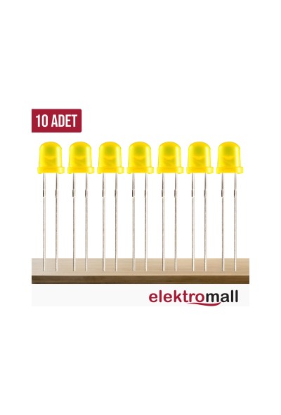 Elektromall 5mm Sarı Diffused Led(10 Adet)