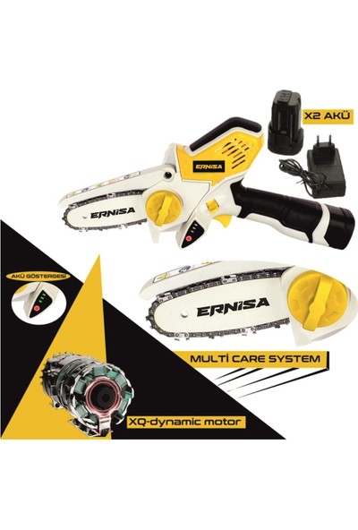 Ernisa Pro Magic Saw X-Torq 1800 Li-On Akülü Dal Kesme Testere Makinası Kutulu Ernisa Pro Magic Saw X-Torq 1800 Li-On Akülü Dal Kesme Testere Makinası Kutulu