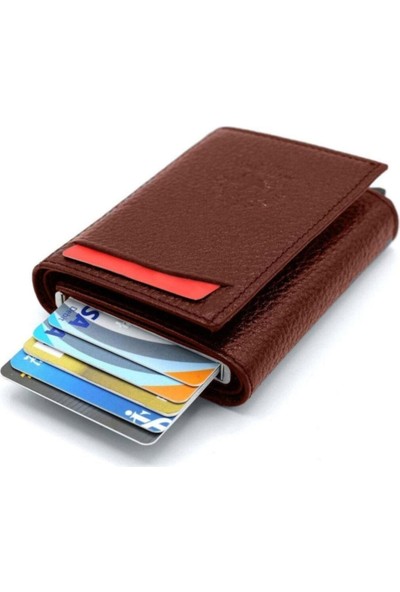 Erkek Para Gözlü Otomatik Mekanizmalı Deri Kartlık Cüzdan Erkek Para Gözlü Otomatik Mekanizmalı Deri Kartlık Cüzdan