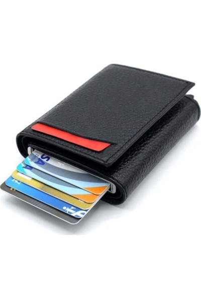 Erkek Para Gözlü Otomatik Mekanizmalı Deri Kartlık Cüzdan Erkek Para Gözlü Otomatik Mekanizmalı Deri Kartlık Cüzdan