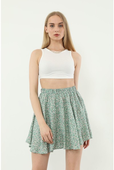 Foremia Desenli Şort Etek-Haki Foremia Desenli Şort Etek-Haki