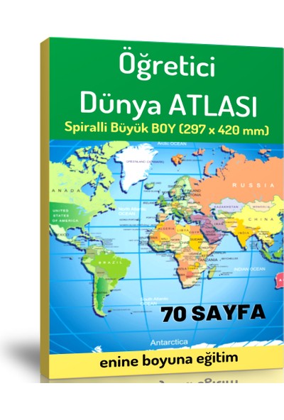 Enine Boyuna Eğitim Öğretici Büyük Boy Dünya Atlası (70 Seçilmiş Harita) Enine Boyuna Eğitim Öğretici Büyük Boy Dünya Atlası (70 Seçilmiş Harita)