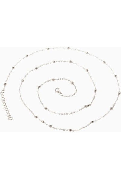 X-lady Accessories Gümüş Toplu Bel Zinciri