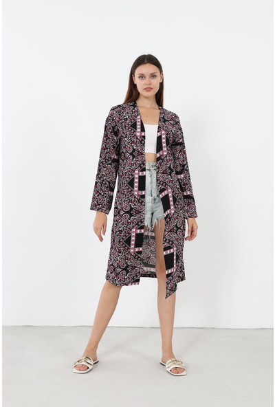 Foremia Desenli Kimono-Siyah