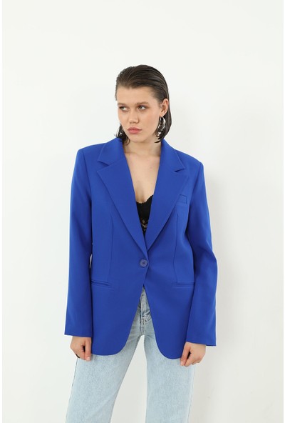 Foremia Retro Palazzo Ceket-Saks Foremia Retro Palazzo Ceket-Saks