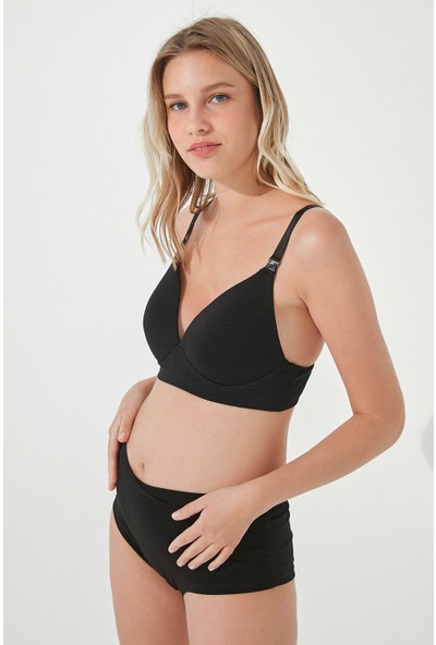 Siyah Mama Racerback Cotton Emzirme Bralet Siyah Mama Racerback Cotton Emzirme Bralet