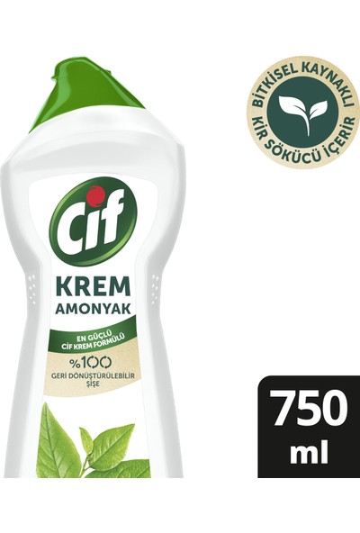 Cif Krem Yüzey Temizleyici Amonyaklı Klor Boya Fosfat Paraben İçermez 750 ML 1 Adet Cif Krem Yüzey Temizleyici Amonyaklı Klor Boya Fosfat Paraben İçermez 750 ML 1 Adet