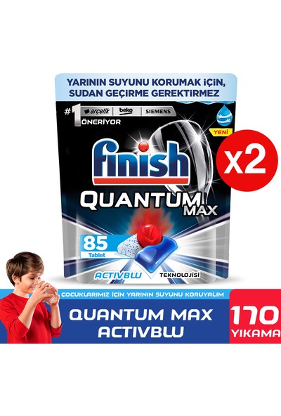 Finish Quantum Max Bulaşık Makinesi Deterjanı Tableti / Kapsülü 170(85x2) Yıkama Finish Quantum Max Bulaşık Makinesi Deterjanı Tableti / Kapsülü 170(85x2) Yıkama