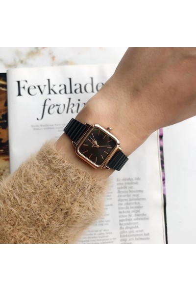 Oqqo Minimal Kare Siyah Kadran Rose Gold Kasa Kadın Kol Saati Oqqo Minimal Kare Siyah Kadran Rose Gold Kasa Kadın Kol Saati