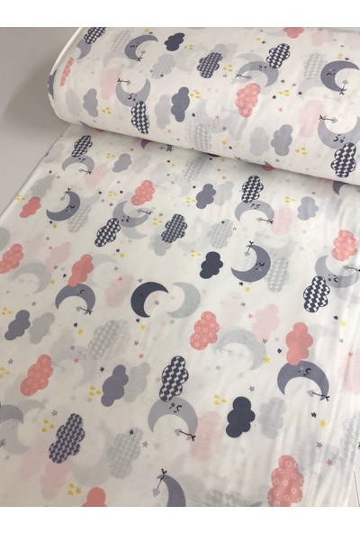 Pamuklu Bebek ve Çocuk Lastikli Çarşaf Gri Tatlı Bulutlar 70X120