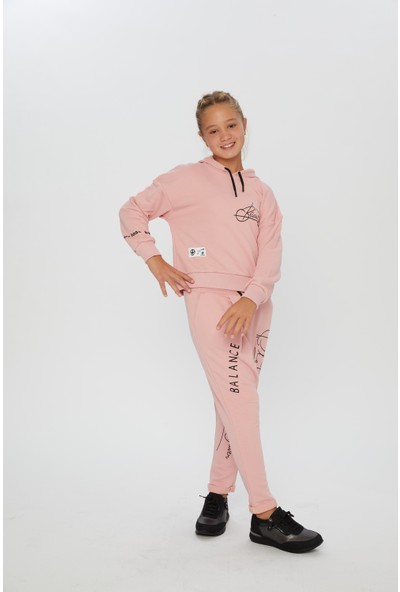 Little Star Kız Çocuk Kapşonlu Eşofman Takımı