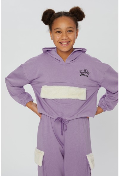 Little Star Kız Çocuk Peluş Kapaklı Sweatshirt