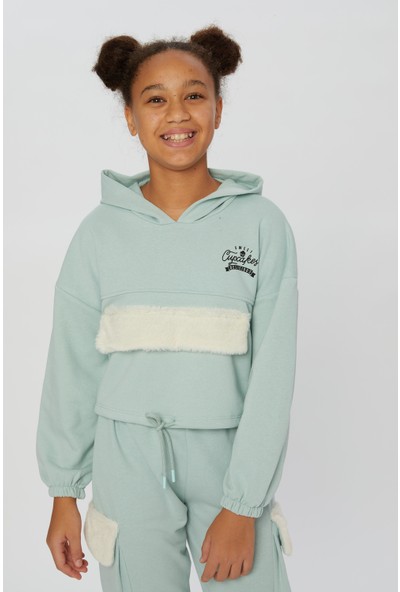 Little Star Kız Çocuk Peluş Kapaklı Sweatshirt