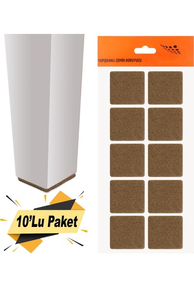 Badem10 Masa Sandalye Parke Zemin Koruyucu Keçe Yapışkanlı 40 x 40 mm 10'lu Paket Badem10 Masa Sandalye Parke Zemin Koruyucu Keçe Yapışkanlı 40 x 40 mm 10'lu Paket