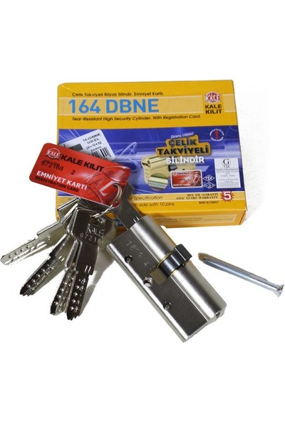 Kale Kilit 164 Dbne Bilyeli Emniyet Kartlı Bilyalı Silindir Barel Kilit 68 mm Kale Kilit 164 Dbne Bilyeli Emniyet Kartlı Bilyalı Silindir Barel Kilit 68 mm