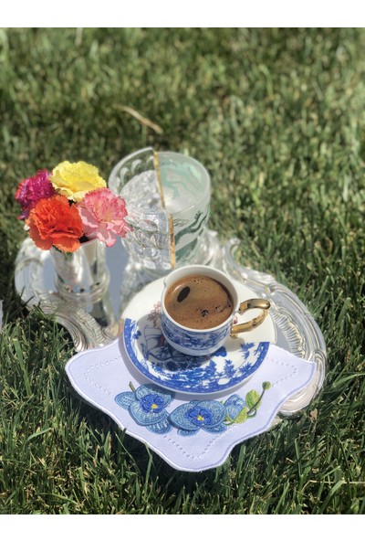 Giqu Home Interiors Kokteyl Peçetesi Mavi Orkide 4 Adet