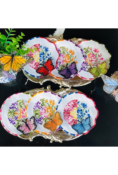 Giqu Home Interiors Kokteyl Peçetesi 3d Kelebekli Hybrid 6 Adet Giqu Home Interiors Kokteyl Peçetesi 3d Kelebekli Hybrid 6 Adet