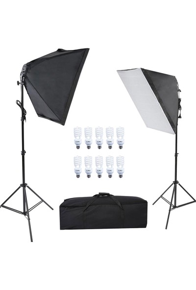 Deyatech 5 Duylu Çiftli Lambalı 50X70 Softbox Sürekli Ürün Çekim Işığı Deyatech 5 Duylu Çiftli Lambalı 50X70 Softbox Sürekli Ürün Çekim Işığı