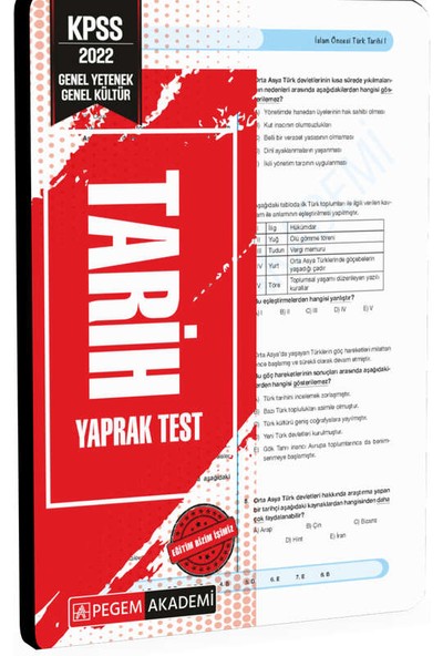 Pegem Akademi Yayıncılık 2022 KPSS Genel Yetenek Genel Kültür Tarih Yaprak Test Pegem Akademi Yayıncılık 2022 KPSS Genel Yetenek Genel Kültür Tarih Yaprak Test