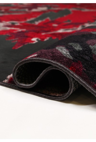 Sertex Home Antrasit Zeminli Yaprak Desenli Halı Sertex Home Antrasit Zeminli Yaprak Desenli Halı