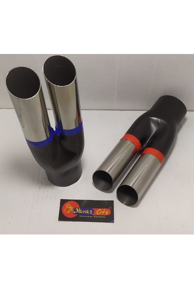 Yavaş Oto YO400-60MM Yuvarlak Boş Küçük Çiftli Eksoz Ucu
