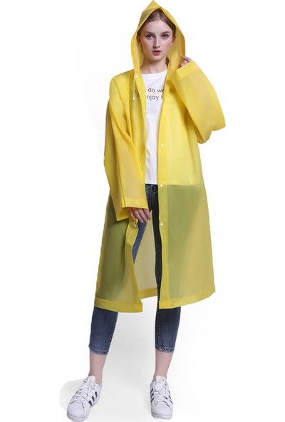 Sakuraa Bayan Geniş Manşet Hafif Eva Yağmurluk Sarı (Yurt Dışından)