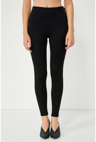 İkiler Beli Süs Lastikli Tayt 212-2008