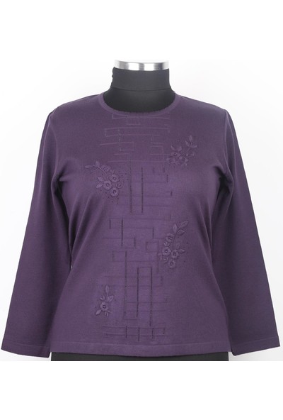 Perla Triko Büyük Beden Anne Triko Bluz Perla Triko Büyük Beden Anne Triko Bluz