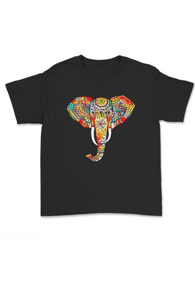 Tişört Fabrikası Etnik Fil Desenli Çocuk Tişörtü - Çocuk T-Shirt