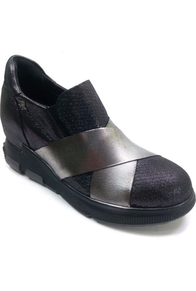 Venüs Dolgu Topuk Siyah Kadın Ayakkabı